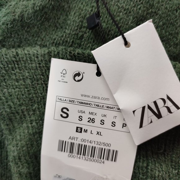 Zara | Sweaters | Zara Wool Blend Knit Sweater Green 04132 | Poshmark